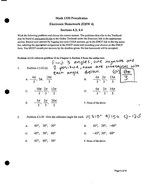 pre calculus section 42 exercises answers exercise poster