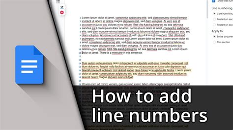 How To Add Line Numbers In Google Docs Tutorial YouTube