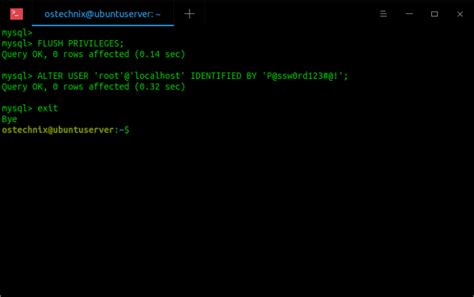 how to reset mysql root user password in linux ostechnix