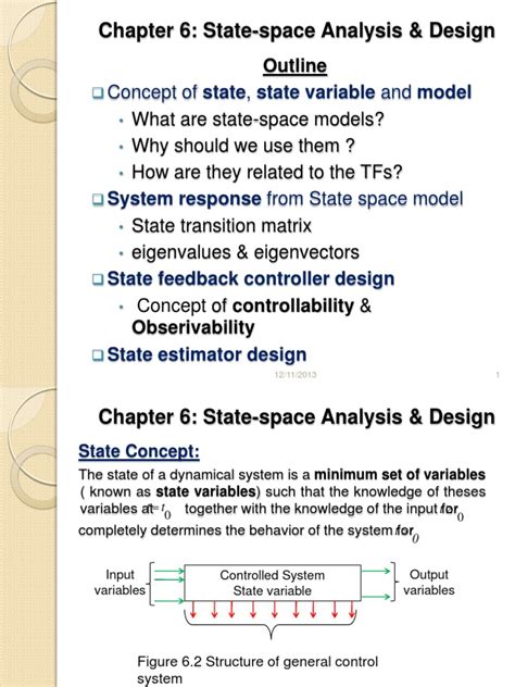 chapter 6 state space analysis control theory eigenvalues and eigenvectors
