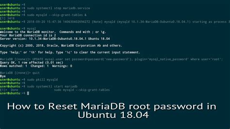 How To Reset Mariadb Root Password In Ubuntu 1804