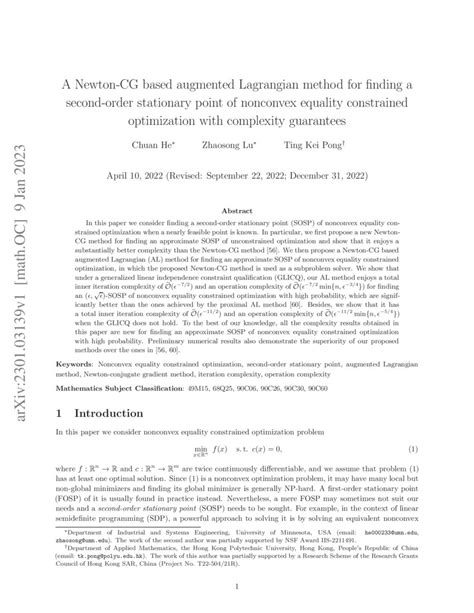 a newton cg based augmented lagrangian method for finding a second order stationary point of