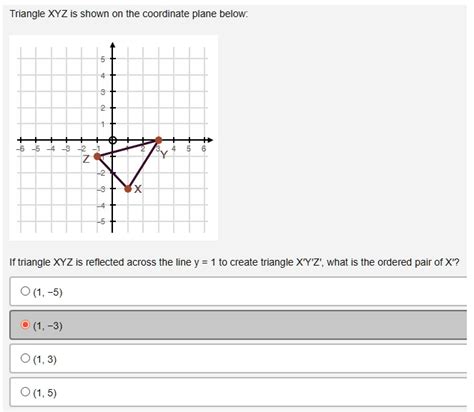 solved triangle xyz is shown on the coordinate plane below if triangle xyz is reflected across