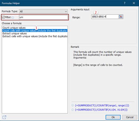 easily count all distinct values in a range in excel