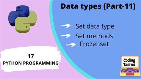Data Types In Python Set And Frozenset Part 11 Python Programming