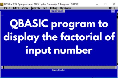 qbasic program to display the factorial of input number computer for see and neb