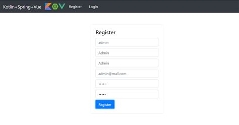 Kotlin Spring Vue Authentication