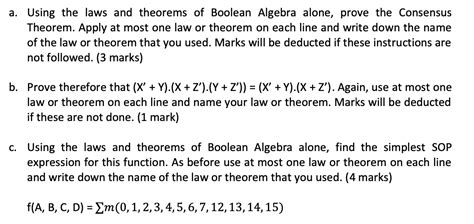 [solved] a using the laws and theorems of boolean algebr