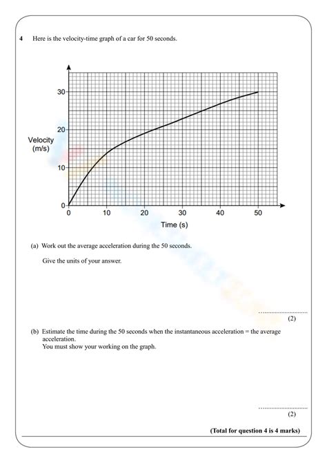 Free Velocity Time Graph Worksheet With Answers PDF