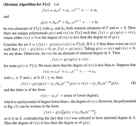 abstract algebra understanding the proof of the division algorithm for f[x] mathematics