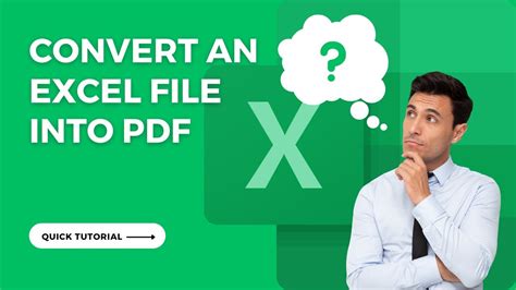 how to convert an excel file into pdf youtube