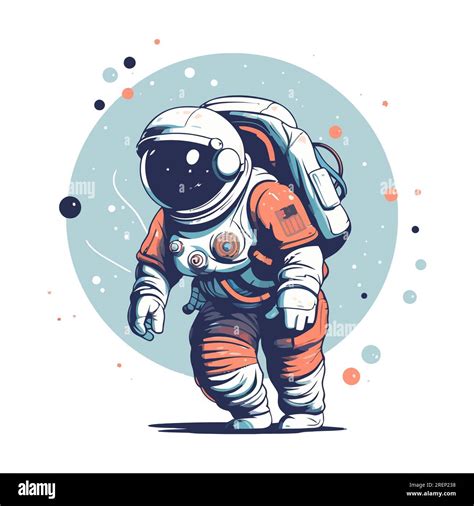 Astronaut In Spacesuit Fling Cute Drawing Astronaut Vector