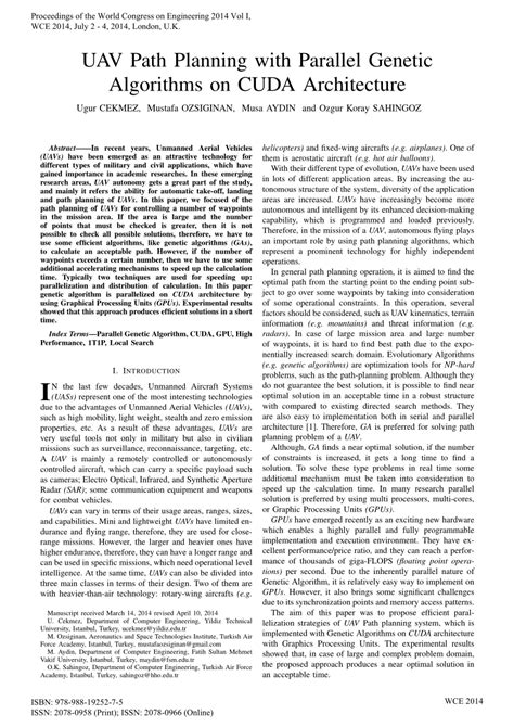pdf uav path planning with parallel genetic algorithms on cuda architecture