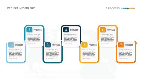Horizontal Timeline Or Flowchart With Seven Square Elements And Space