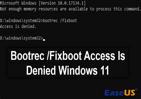Solved Bootrec Fixboot Access Is Denied Windows 11