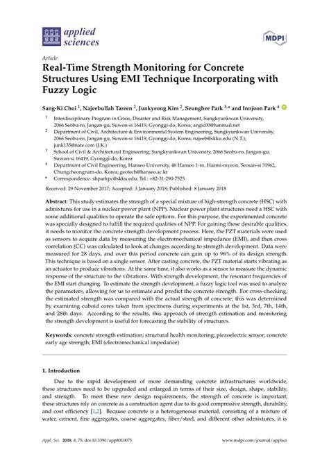 pdf real time strength monitoring for concrete structures using emi technique incorporating
