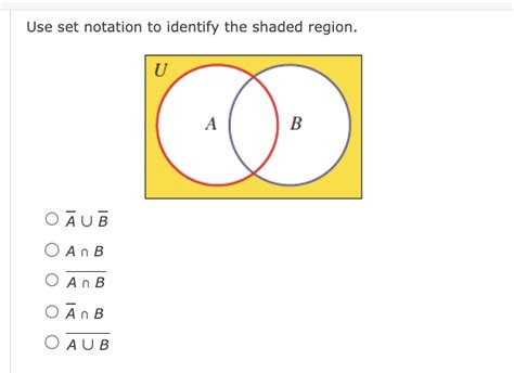 solved use set notation to identify the shaded