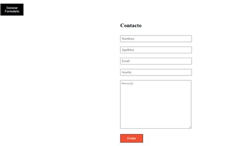 Generar Formulario HTML Con JavaScript Estilo Web