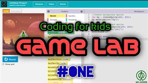 code org game lab tutorial 1 create background create new sprite youtube