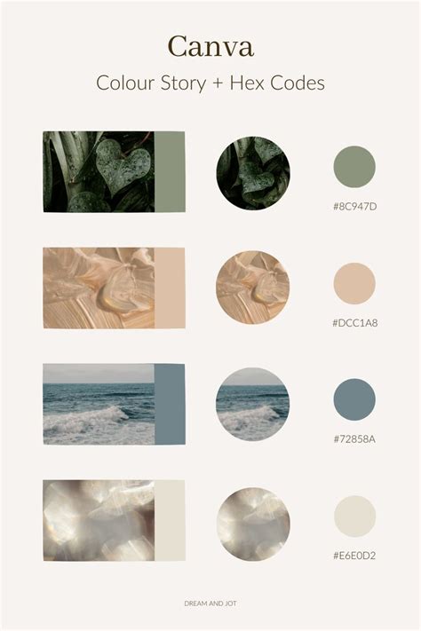 4 Separate Photos With Their Corresponding Colour Codes Beside Them But