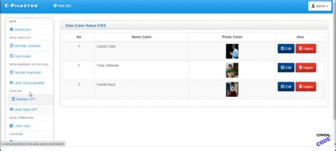 source code aplikasi e voting berbasis web php id blog