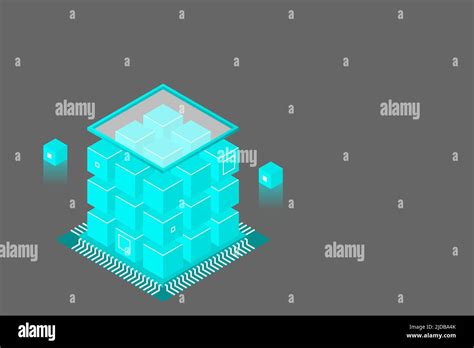 isometric digital technology web banner big data machine learning algorithms analysis and