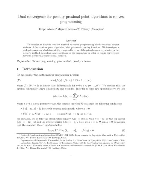 pdf dual convergence for penalty algorithms in convex programming