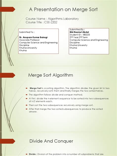 a presentation on merge sort pdf mathematical logic discrete mathematics