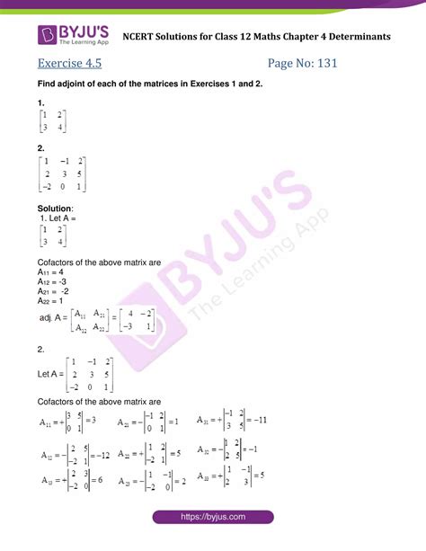 ncert solutions class 12 maths chapter 4 determinants