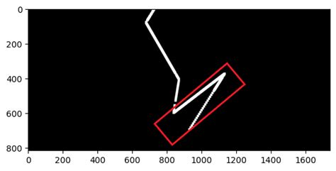 Python Detecting Acute Angle Lines In A Masked Image Using Opencv