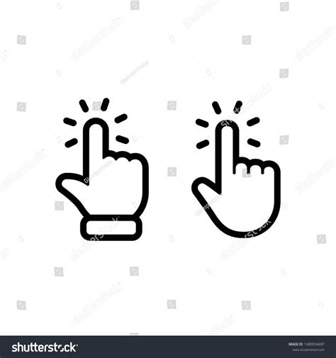 Set Hand Clicking Icons Click Finger Stock Vector Royalty Free