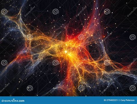 Neurons Firing Signals Across Neural Synapse Close Up Glial Cells