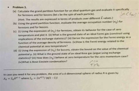 solved calculate the grand partition function for an ideal
