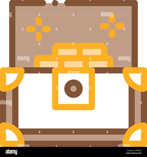 Treasure Chest Icon Vector Outline Illustration Stock Vector Image