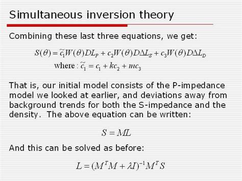 simultaneous inversion theory