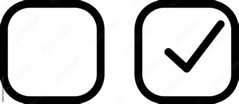 Checkbox Set With Blank And Checked Checkbox Line Art Vector Icon Eps