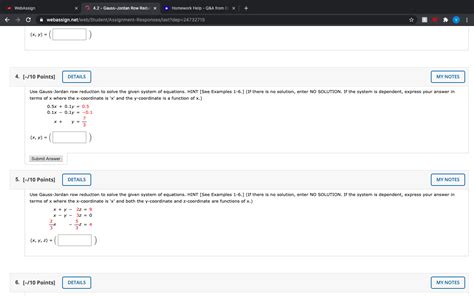 [solved] use gauss jordan row reduction to solve the given system of