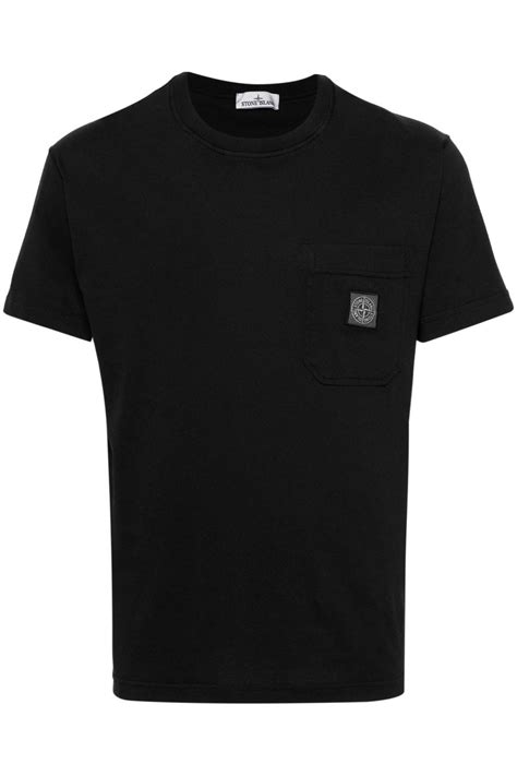 STONE ISLAND Patch Logo Cotton T Shirt Clothing From Circle Fashion UK