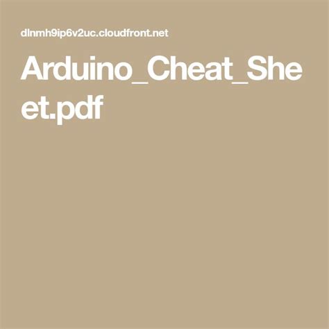 arduino cheat sheet pdf