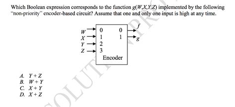 solved which boolean expression corresponds to the function