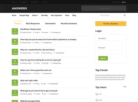 question answer website template free printable templates