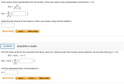 solved find a power series representation for the function