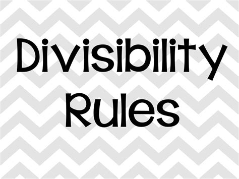 divisibility rules ppt download