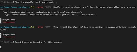 javascript what does this error mean this came while running a nestjs module created stack