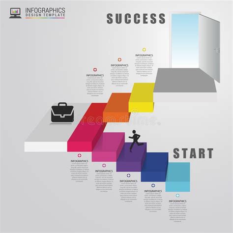 Abstract 3d Stairs Infographic Or Timeline Template Vector Stock
