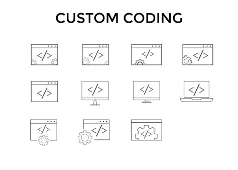 set of custom coding icons vector illustration modern style custom coding symbol 11052182