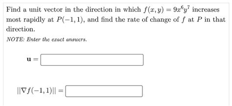 solved find a unit vector in the direction in which
