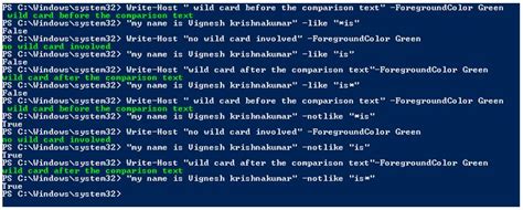 powershell not like a quick glance of powershell not like