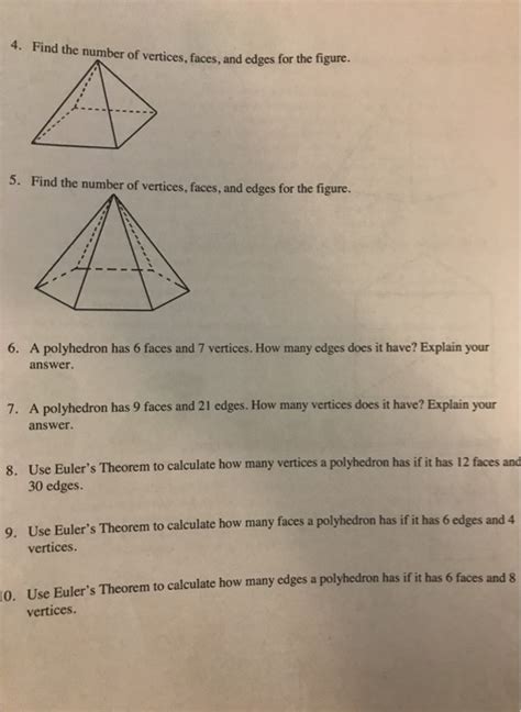 solved 4 find the number of vertices faces and edges for