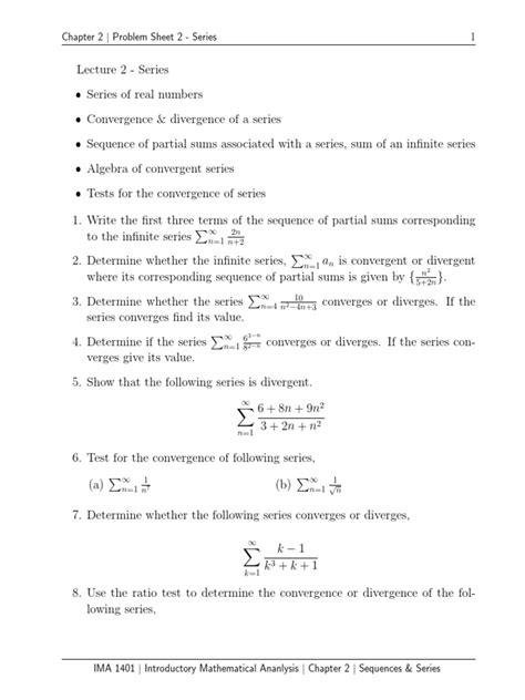 chapter 2 problem sheet 2 pdf series mathematics sequence